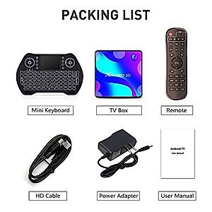Android TV Box 2023 Android 11.0 TV Box 4GB RAM 64GB ROM 4K RK3318 with 2.4G 5G WiFi Bluetooth 4.0 with Mini Wireless Keyboard Android Box Ethernet LAN USB 3.0 Smart TV Box Android