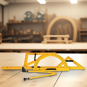 School Smart Drafting Tools Kit, Yellow, Set of 5