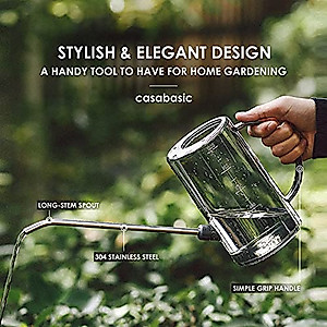 Watering Can Indoor, Small Watering Cans for House Plants, Succulents and Flowers, Long Spout, 1 Liter, with Bonus Plant Mister Spray Bottle