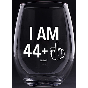 45th Birthday Gifts Wine Glass Men Women | 1979 Birthday Gift for Man Woman turning 45 | Funny 45 th Party Supplies Decorations Ideas | Forty Five Year Old Bday | 45 Middle Finger Gag Wine Presents