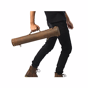 ONE LEAF Leather Document Tube Art Roll Blueprint Bag - Summit-26 - from