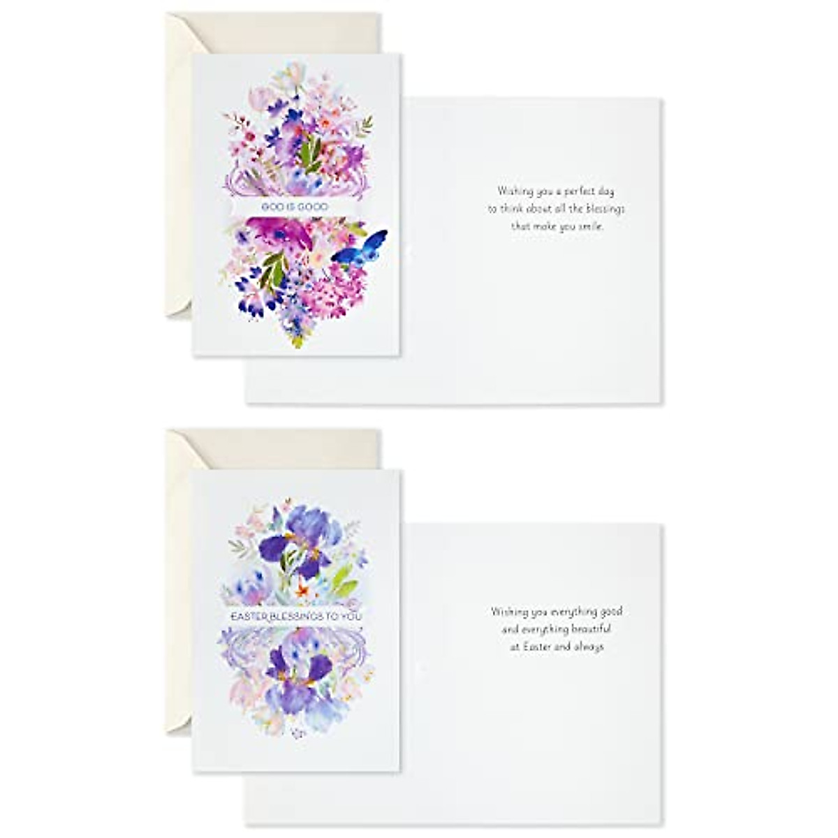 Hallmark Religious Easter Cards Assortment, Painted Flowers (16 Cards with Envelopes)