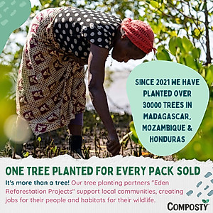 Composty® | Premium 'Pop-Up' Eco Sponges | 12 Pack | Compostable | Zero Waste | Plastic Free | Natural Cellulose | Long-Lasting | 4 Colors: Perfect for Kitchen, Washing Up, Bathroom | One Tree Planted