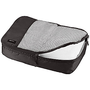 Amazon Basics 4 Piece Packing Travel Organizer Cubes Set - Medium, Black