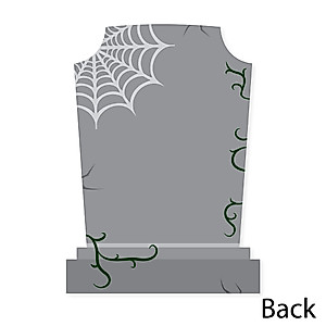 Big Dot of Happiness Creepy Cemetery - Shaped Thank You Cards - Spooky Halloween Tombstone Party Thank You Note Cards with Envelopes - Set of 12