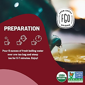 Organic Hibiscus Tea Bags | 100 Tea Bags | Eco-Conscious Tea Bags in Kraft Bag | Raw from Egypt | by FGO