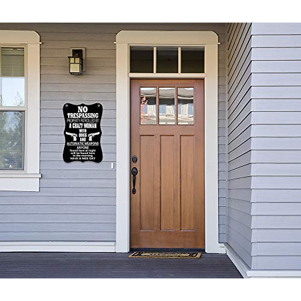 WaaHome Funny No Trespassing Signs Private Property Sign, 7.8''X11.8'' Safety & Privacy Warning Sign