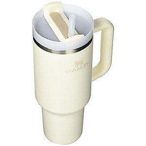 Stanley Quencher H2.0 Tumbler with Handle and Straw 40 oz | Flowstate 3-Position Lid | Cup Holder Compatible for Travel | Insulated Stainless Steel Cup | BPA-Free | Cream 2.0