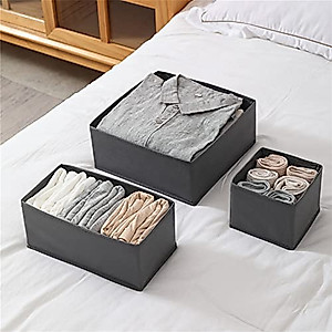 Bructhun Sock Drawer Organizer Set of 9 Storage Boxes, Bra Underwear Organizer Dividers, Dresser Drawer Dividers for Clothes, Closet Cabinet Organizer for Ties Leggings