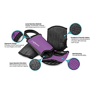 YogaPaws Elite Gloves and Toe Less Socks Set, Rich Maroon, (Size #2) Women's Small/Regular