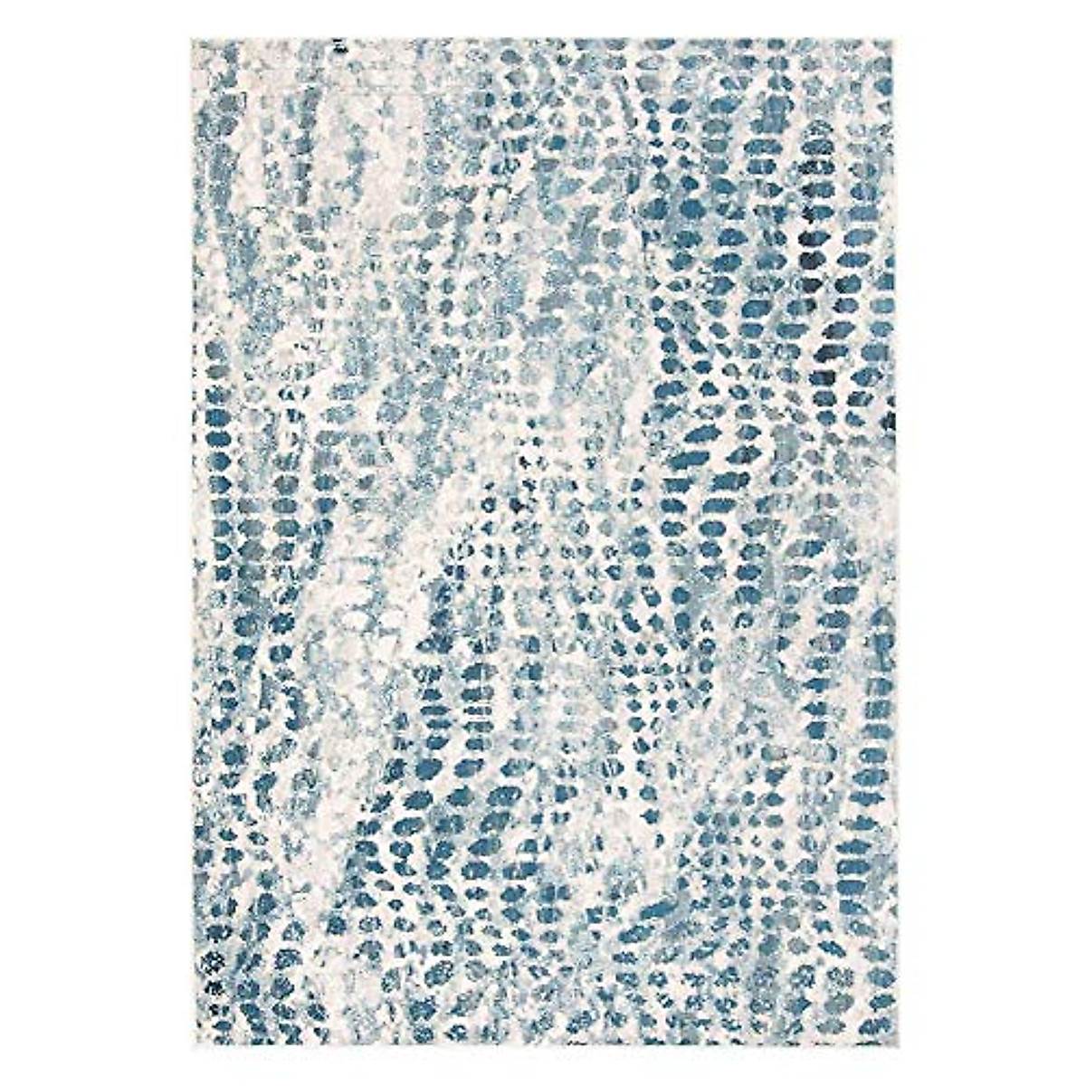 SAFAVIEH Aria Collection Area Rug - 5'1" x 7'6", Cream & Teal, Modern Boho Abstract Design, Non-Shedding & Easy Care, Ideal for High Traffic Areas in Living Room, Bedroom (ARA121A)