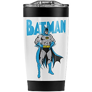 Logovision Batman Stance Stainless Steel Tumbler 20 oz Coffee Travel Mug/Cup, Vacuum Insulated & Double Wall with Leakproof Sliding Lid | Great for Hot Drinks and Cold Beverages