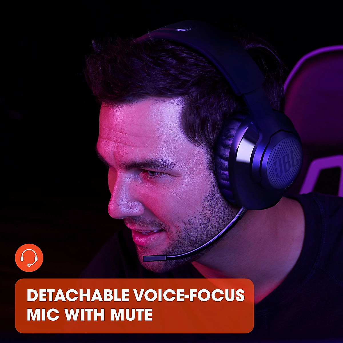 JBL Quantum 350 - Wireless PC Gaming Headset with Detachable Boom mic, Black, Large