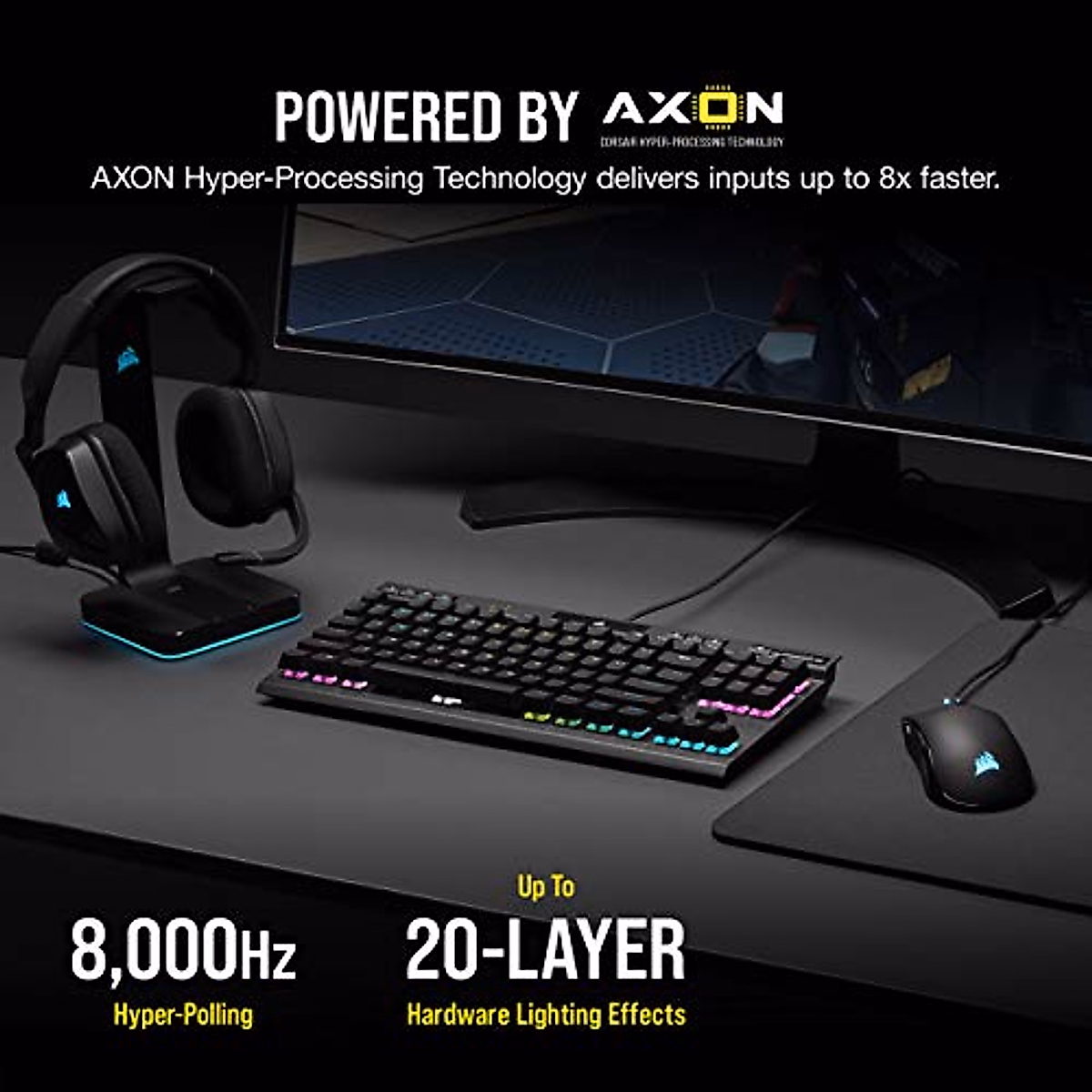 CORSAIR K70 RGB Tenkeyless Mechanical Gaming Keyboard - CHERRY MX SPEED Switches, Aluminum Frame, Per-Key RGB Backlighting, Detachable USB-C Cable