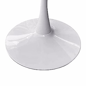 DKLGG 42" Modern Round Dining Table with Printed Marble Table Top, Metal Base Pedestal Table Tulip Table Kitchen Table for 4-6 Person, Small Space Home, End Table Leisure Coffee Table, Marble