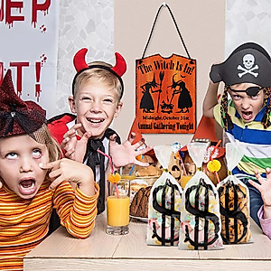 Money Treat Bags, 100PCS Dollar Sign Candy Bags, 10.63x5 Inch Dollar Sign Cellophane Treat Bags, Plastic Cookies Goodie Bags Gift Bags with Twist Ties for Halloween Casino Pirate Party Favors Supplies