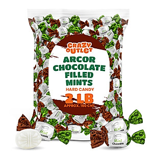 Arcor Chocolate Filled Mints Premium Hard Candy, Bulk Pack, 2Lbs