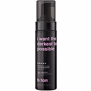 b.tan Ultra Dark Self Tanner | I Want The Darkest Tan Possible - Fast, 1 Hour Sunless Tanner Mousse, No Fake Tan Smell, No Added Nasties, Vegan, Cruelty Free, 6.7 Fl Oz
