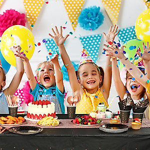 Capoda Black and Rose Gold Party Supplies Serve 24 Guest Rose Gold Dot on Black Paper Plate Napkin Cup Disposable Tablecloth Sequin Table Runner Cutlery for Wedding Bridal Shower Birthday Decorations