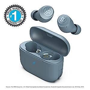 JLab Go Air Pop True Wireless Bluetooth Earbuds + Charging Case | Slate | Dual Connect | IPX4 Sweat Resistance | Bluetooth 5.1 Connection | 3 EQ Sound Settings Signature, Balanced, Bass Boost