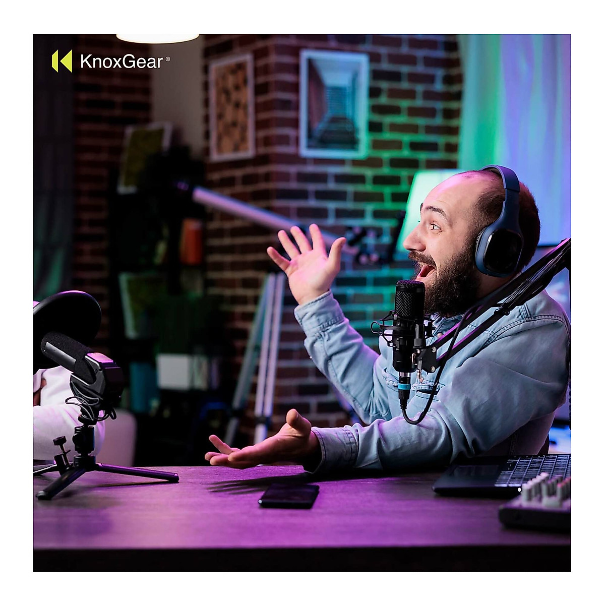 Knox Gear Microphone Suspension Studio and Home Recording Podcasting Mic Stand (Fits All Microphones and Shock Mounts)