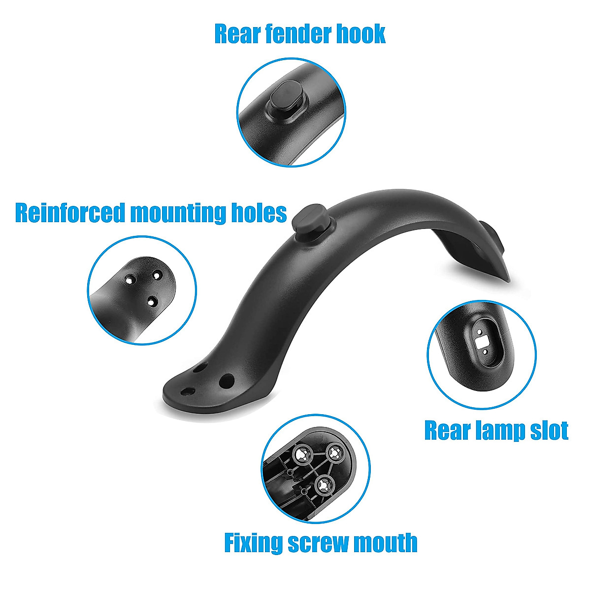 Yungeln Rear Mudguard Scooter Fender Bracket Scooter Replacement Accessory Support Mudguard Bracket Fender Compatible for Xiaomi M365/Pro 1S Scooter Black