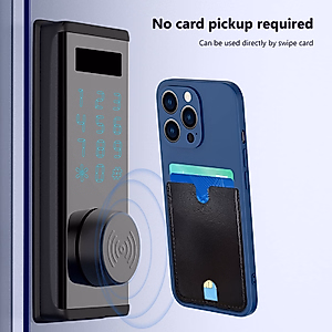 Wansurs 3 Pack Phone Card Holder for Back of Phone, Leather Phone Wallet Stick On, Credit Card Holder for Phone Case Compatible with iPhone, Samsung, Android and All Cell Phone (Black)