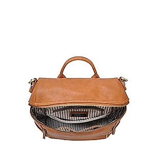 Miztique The Sienna Backpack Purse for Women, Sleek Shoulder Bag, Soft Vegan Leather - Tan