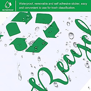 Garbage Waste Decal Recycle Trash Bin Sticker Green: Recycle Sign Decal Classification Labels Trash Recycling Label Sticker Removable Waste Bin Sticker Recycle Compost Stickers