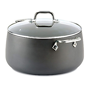 All-Clad HA1 Hard Anodized Nonstick Stockpot 8 Quart Induction Oven Broiler Safe 500F, Lid Safe 350F Pots and Pans, Cookware Black