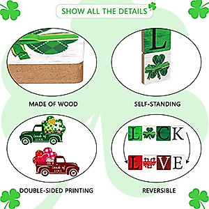 5PCS Valentines Day Decor/St.Patricks Day Decorations Reversible Table Centerpieces Tiered Tray Ornament for Home Party Decor