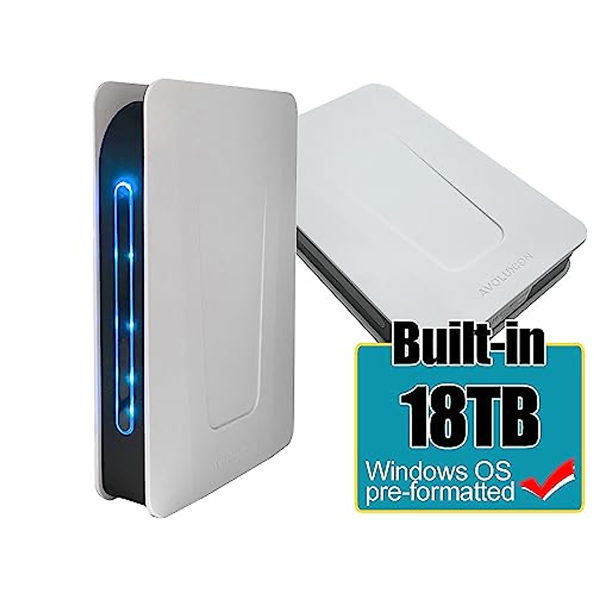 Avolusion PRO-T5 Series 18TB USB 3.0 External Hard Drive for WindowsOS Desktop PC/Laptop (White) - 2 Year Warranty