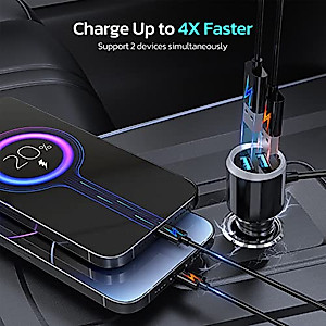 Bluetooth FM Transmitter for Car, Bluetooth 5.0 Wireless Car Adapter with QC3.0 & 5V/2.4A Dual Charging Port, Easy Attached to Air Vent, Hands Free Car Kit, Music Player (TB27), Black1