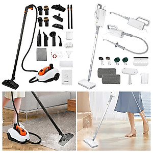 WICHEMI 1300W Multipurpose High-Temp Floor Steam Mop Steam Cleaning Machine + 1800W High Temperature Handheld Steam Cleaner Electric Steam Cleaning Machine
