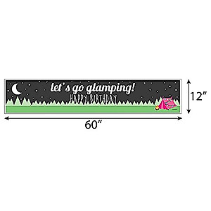 Big Dot of Happiness Let's Go Glamping - Camp Glamp Happy Birthday Decorations Party Banner