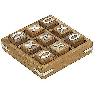 TOSQP27 Tic Tac Toe XO Blocks Game Brain Teaser Puzzle Wooden Handcrafted Family Board Games Unique Gifts for All Occasions
