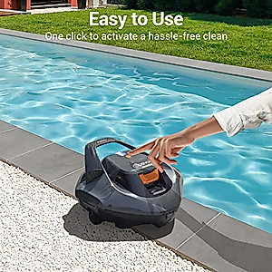 Gosvor Cordless Robotic Pool Cleaner, Pool Vacuum Cleaner Lasts 90 Mins, with Self-Parking Technology, LED Indicator, Automatic Pool Cleaners Ideal for Above/In-Ground Flat Pools up to 40 Feet
