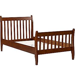 HBRR Wood Platform Bed Frame Twin Wood Bed Frame with Headboard and Footboard, 10”Height for Underbed Storage/No Box Spring Needed/Wooden Slats Support, Walnut