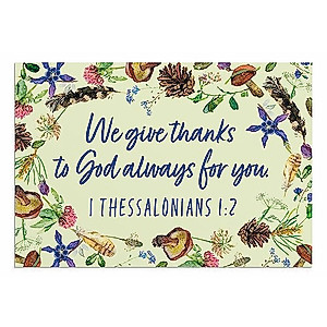 DaySpring - We Give Thanks - 4 Nature Design Assortment with Scripture - King James Version - 12 Thank You Boxed Cards & Envelopes (U0061)