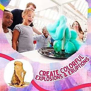 Playz KABOOM! Explosive Eruptions & Foam Bombs - 18+ Fun & Safe STEM Experiments Chemistry Set & Science Kits for Kids Age 8-12. Make Magic Foam, Volcano Eruption, & Glow In The Dark Chemical Reaction