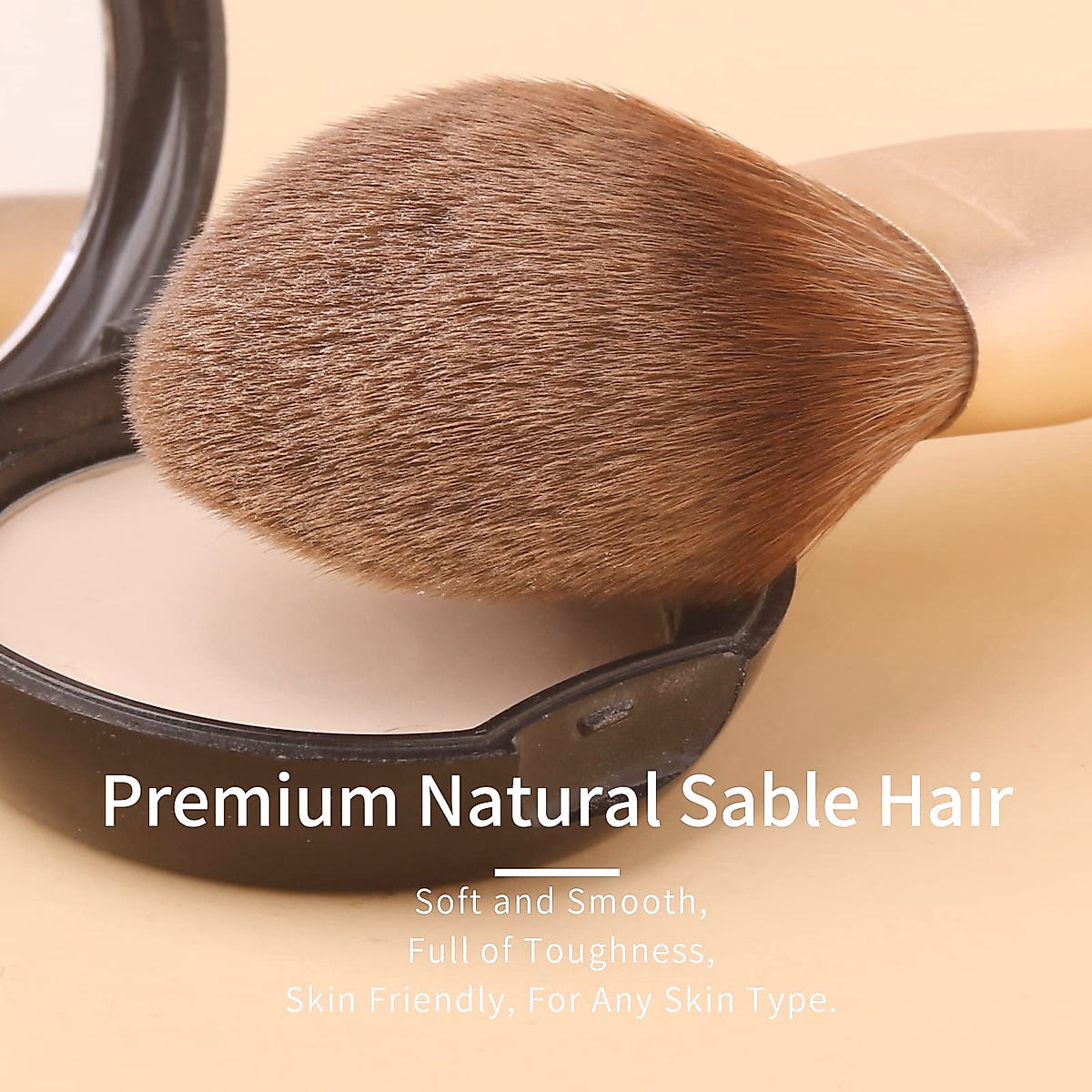 ENZO KEN Natural Hair Makeup Brush Set Professional, Sable Makeup Brushes Set with Case, Natural Hair Brushes Makeup Set, Glitter Make up Brushes Set Professional, Natural Makeup Brushes - ORRA, Black