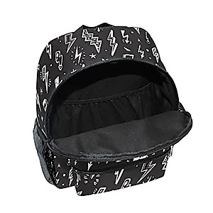 Aflyko Kids Backpack Lightning Bolts Doodle Daycare Kindergarten Daypack Toddler Travel Girls Boys Waterproof Preschool Bag 10" × 4" × 12"