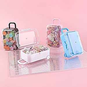 Framendino, 4 Pack Mini Plastic Travel Hard Suitcase Box Reception Candy Case for Wedding Decoration Large