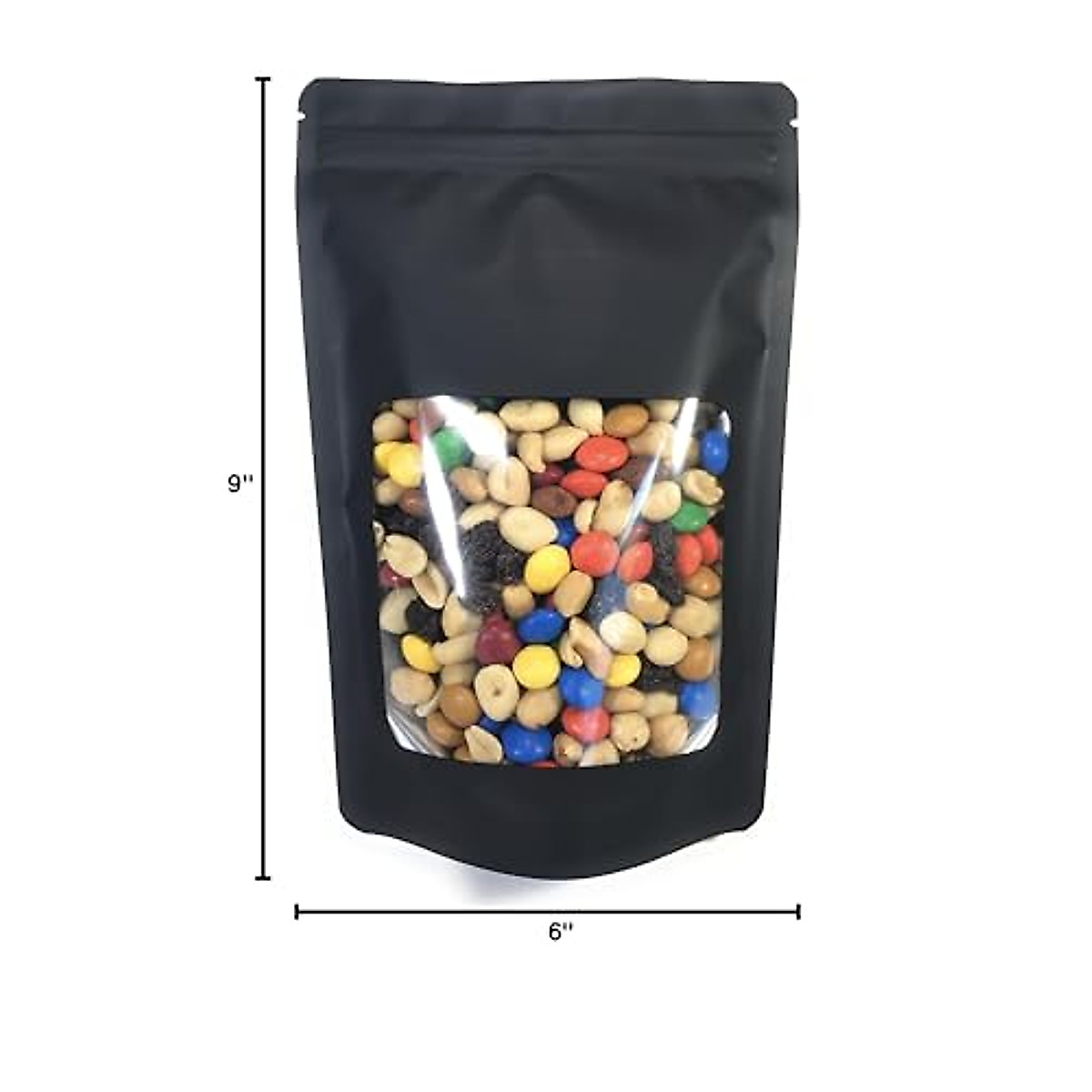 50 Pack Resealable Mylar 4 Mil Thick Smell Proof Bags 6” x 9” x 3” Stand Up Zip Seal Foil Pouch. Ultra-Clear Window Not Frosted. Food Grade. Travel, Storage and Display ROYPACK