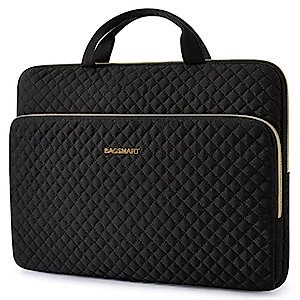 Laptop Sleeve 14 inch, BAGSMART Laptop Carrying Case Compatible with 13-13.3 inch Notebook, Compatible with MacBook Pro 14 Inch, MacBook Air, Laptop Protective Bag with Pocket, Handles, Black…