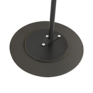 JACH Simplify Round Pedestal Accent Side Table, Minimalist Rock Board Side Table for Living Room, Bedroom, Suitable for Pairing with Sofas, 21" x 17" x 16", (Black)