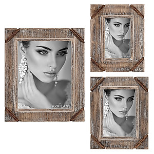 AKRILANE 11x14 Picture Frame Wood Rustic, Decorative, Distressed & Vintage Looking Photo Frames Wall Decor for Wall Mount & Table Top Display for Home Decor – 11 x 14 Wedding Picture Frames – Style D