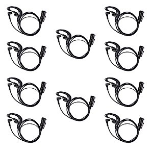 Retevis RT22P Walkie Talkie Earpiece with Mic 1 Pin 3.5mm, Double Cable, Side PTT, Compatible RT22P RB19 RB19P Two Way Radios, Soft C-Type Earhook Walkie-Talkie Earpiece(10 Pack)