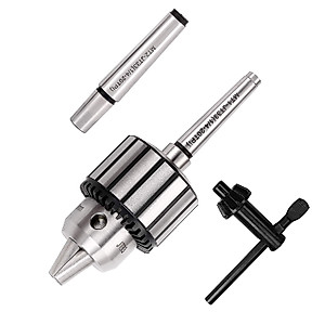 KingTool 4 Pcs Drill Chuck Set - 1/2-Inch Drill Chuck with Chuck Key with #1 (JT33-MT1) and #2 (JT33-MT2) Morse Taper Arbor