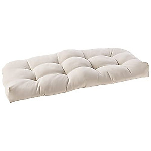 Sweet Home Collection Patio Chair Cushions Outdoor Loveseat Lounge Seat Pads Premium Comfortable Thick Fiber Fill Tufted 44" x 19", 1 Count (Pack of 1), Cream